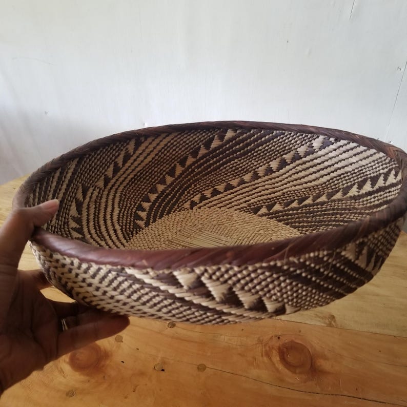 Basket Bowl Decor, Woven Tonga Basket, Colorful African Basket, Woven ...