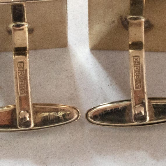 Classic vintage cufflinks black retro 50s 60s jewelry… - Gem