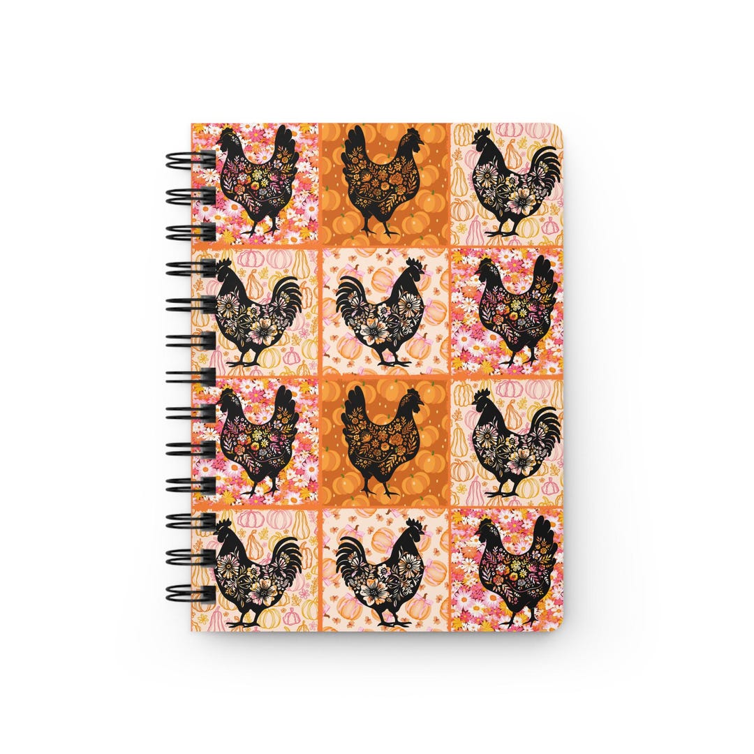 Autumn Chicken Notebook Fall Spiral Notepad Gratitude Journal Travel ...