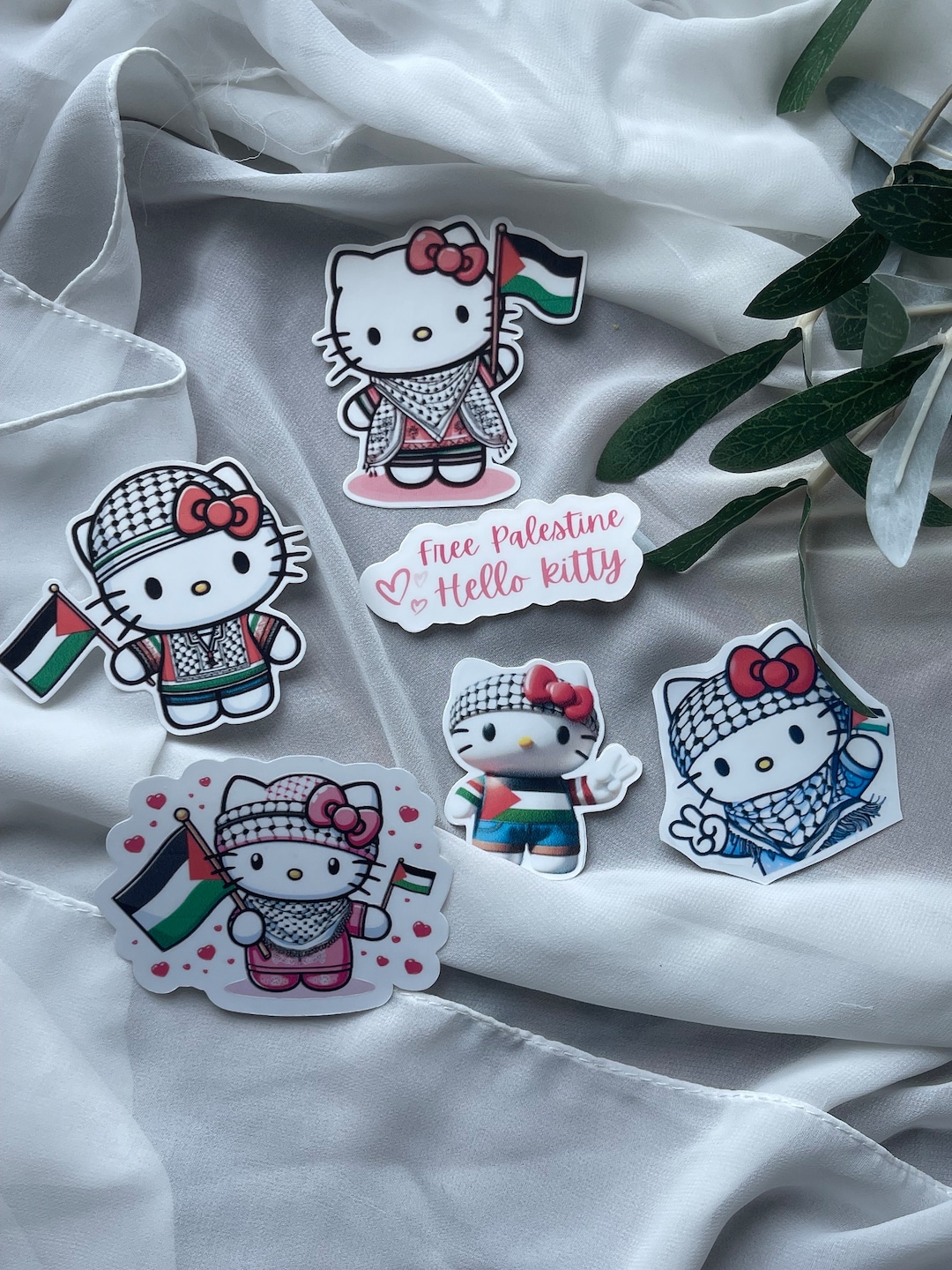 Palestine Hello Kitty Sticker, Laptop Stickers, Vinyl Stickers - Etsy