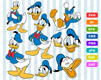 Donald Duck Svg - Etsy