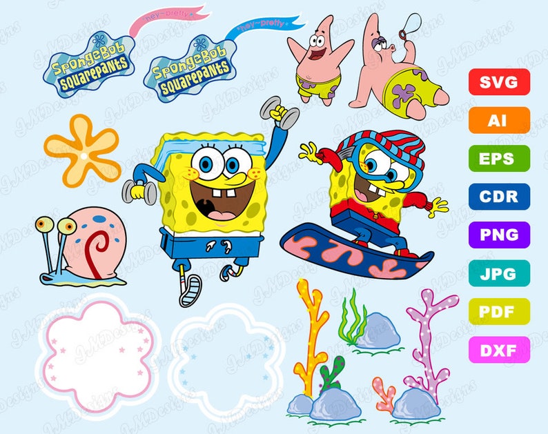 SpongeBob svg design V3aiSVGDXF EPS png Files for | Etsy