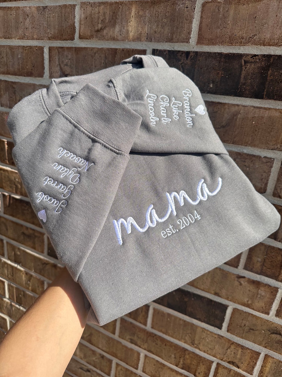 Mom Gift, Embroidered Mama Sweatshirt, Momma Shirt, Personalized Gift ...