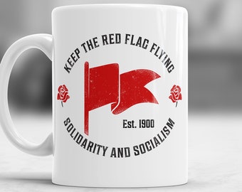 Leftist Floral Mug: Solidarity Forever Banner With Birds & Flourishing ...
