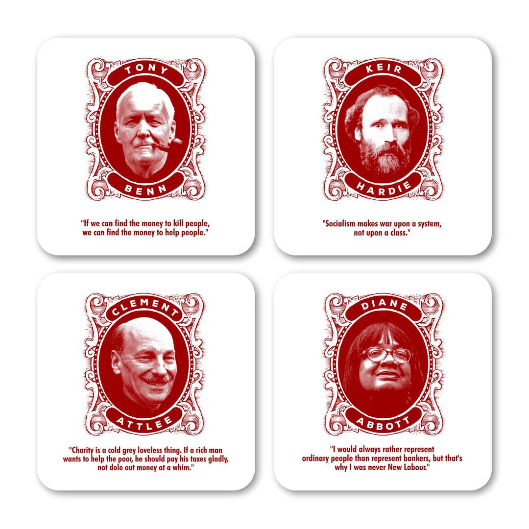 Socialist Labour Heroes 4 Coaster Set Two / Left Wing / Politics ...