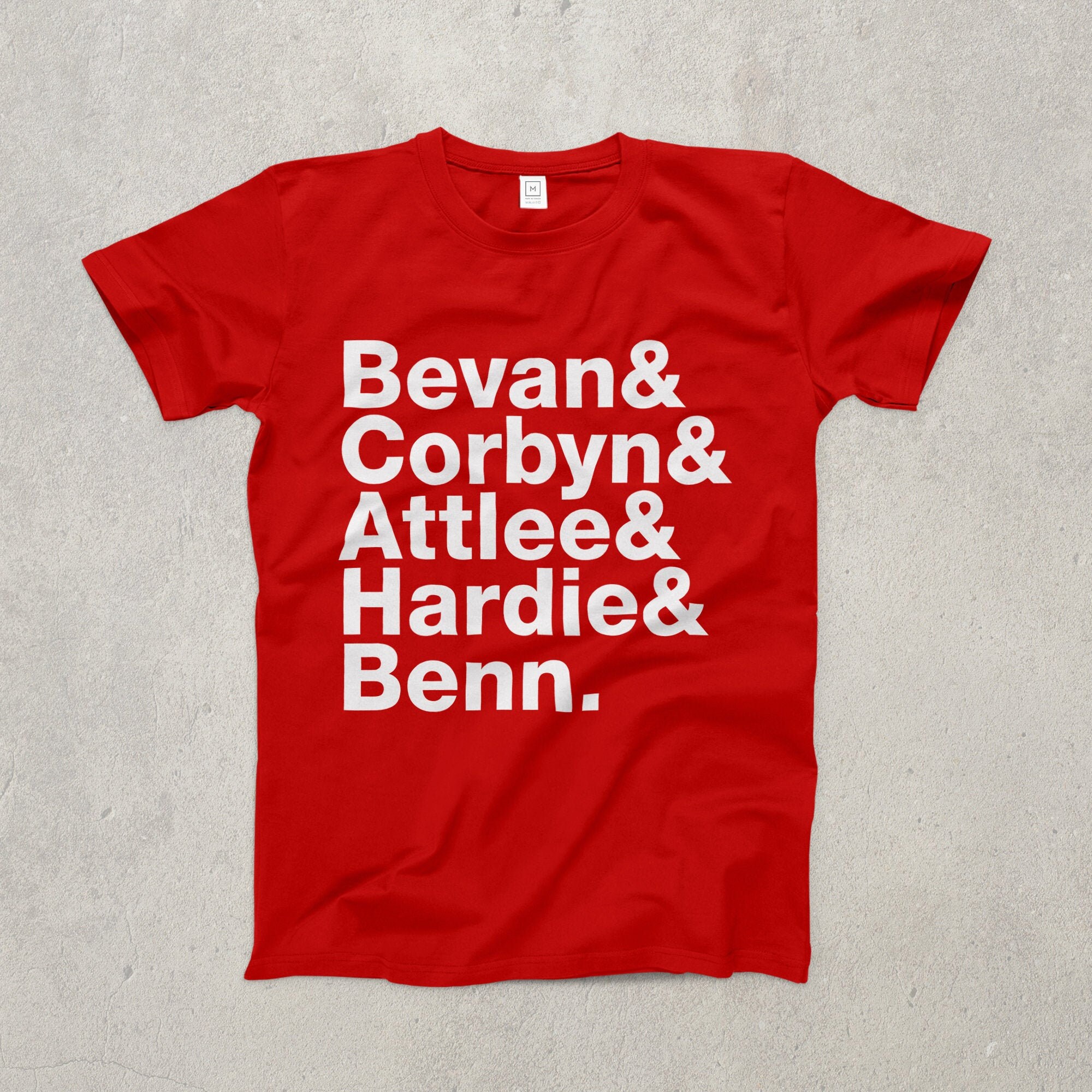 Labour Heroes Helvetica Ringspun T-SHIRT / Politics / Labour Party ...