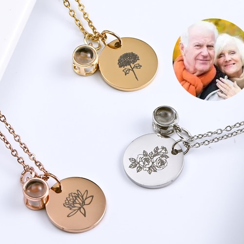 Personalized Photo Projection Necklace Custom Photo - Etsy