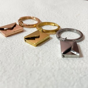 Personalized Envelope Custom Photo Keychain Engraved Name Keychain ...