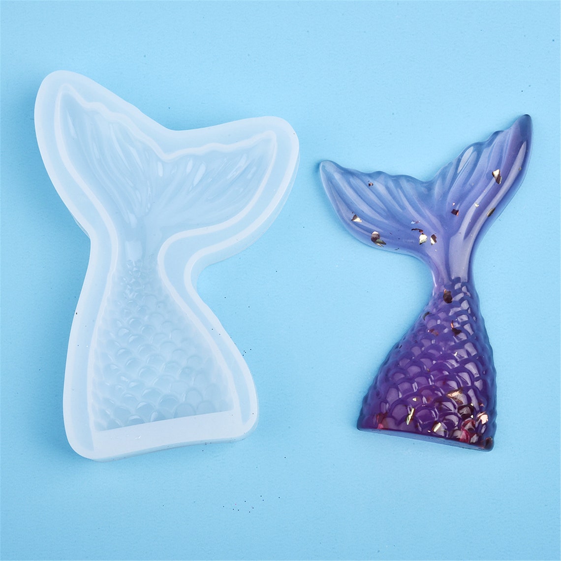 Shiny Mermaid Tail Resin Mold Mermaid Tail Silicone Mold | Etsy
