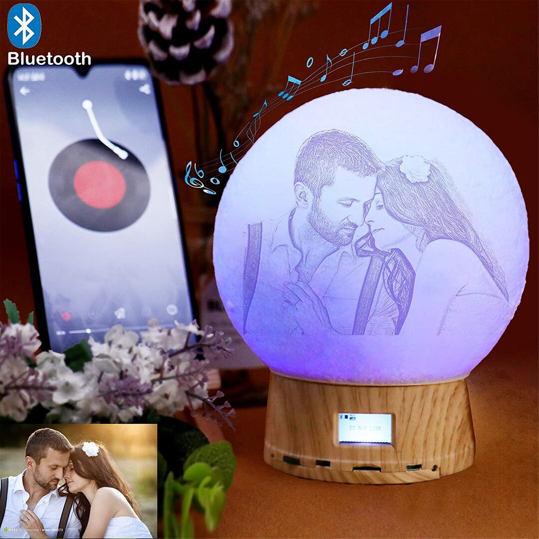 Personalized Bluetooth Moon Lamp 3D Printing RGB Led Moon Light With ...