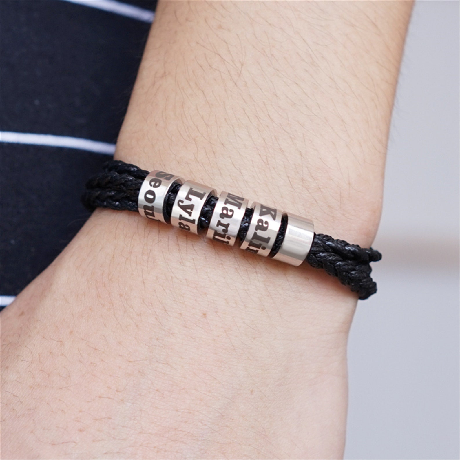 MEN Bracelet Personalized Custom Name Braceletfamily Name - Etsy