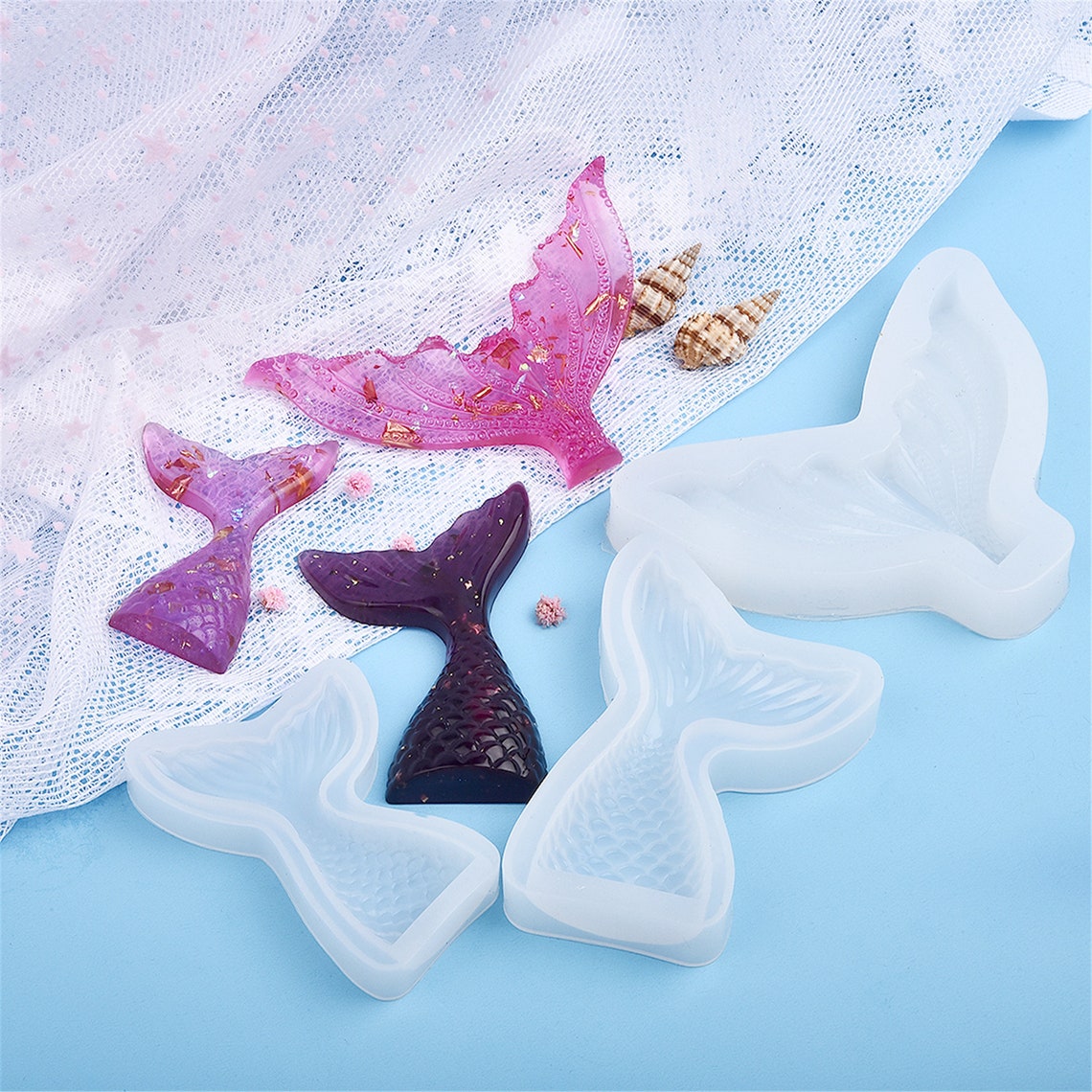 Shiny Mermaid Tail Resin Mold Mermaid Tail Silicone Mold | Etsy