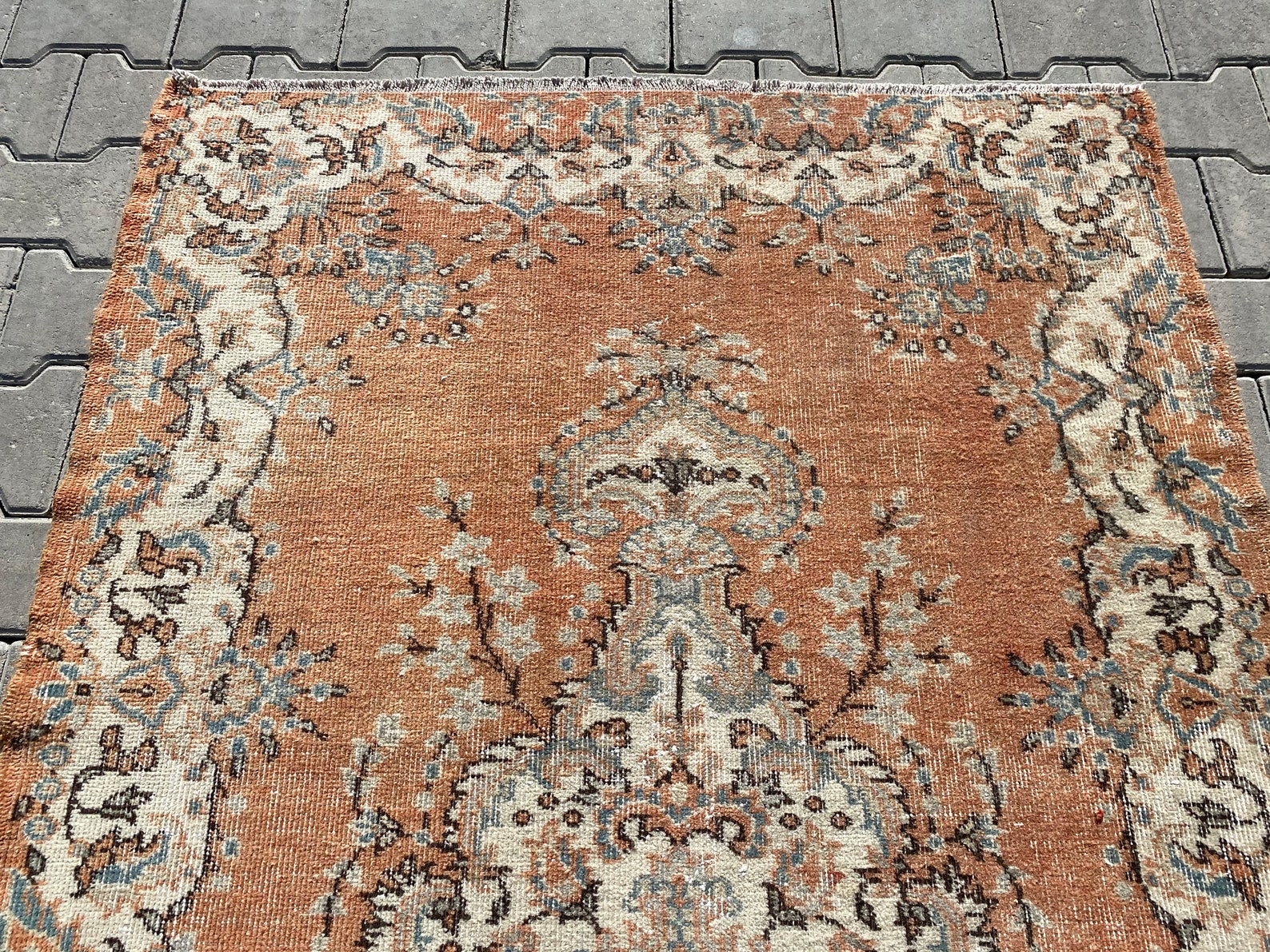 Turkish Room Rug Pale Orange Bohemian Rug 3.7 x 6.7 Feet | Etsy