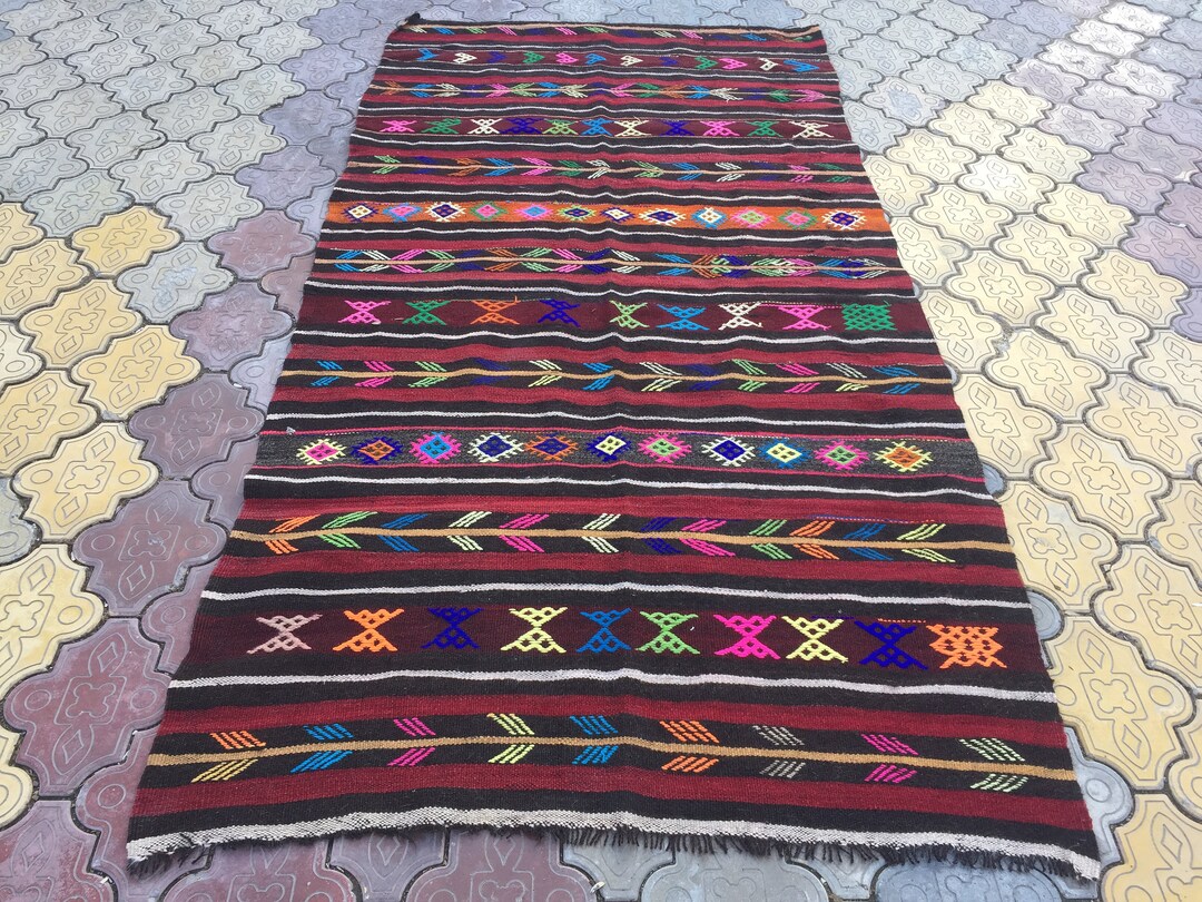 Turkish Kilim Rug Vintage Rug Kitchen Kilim Rug Bohemian Kilim Rug ...