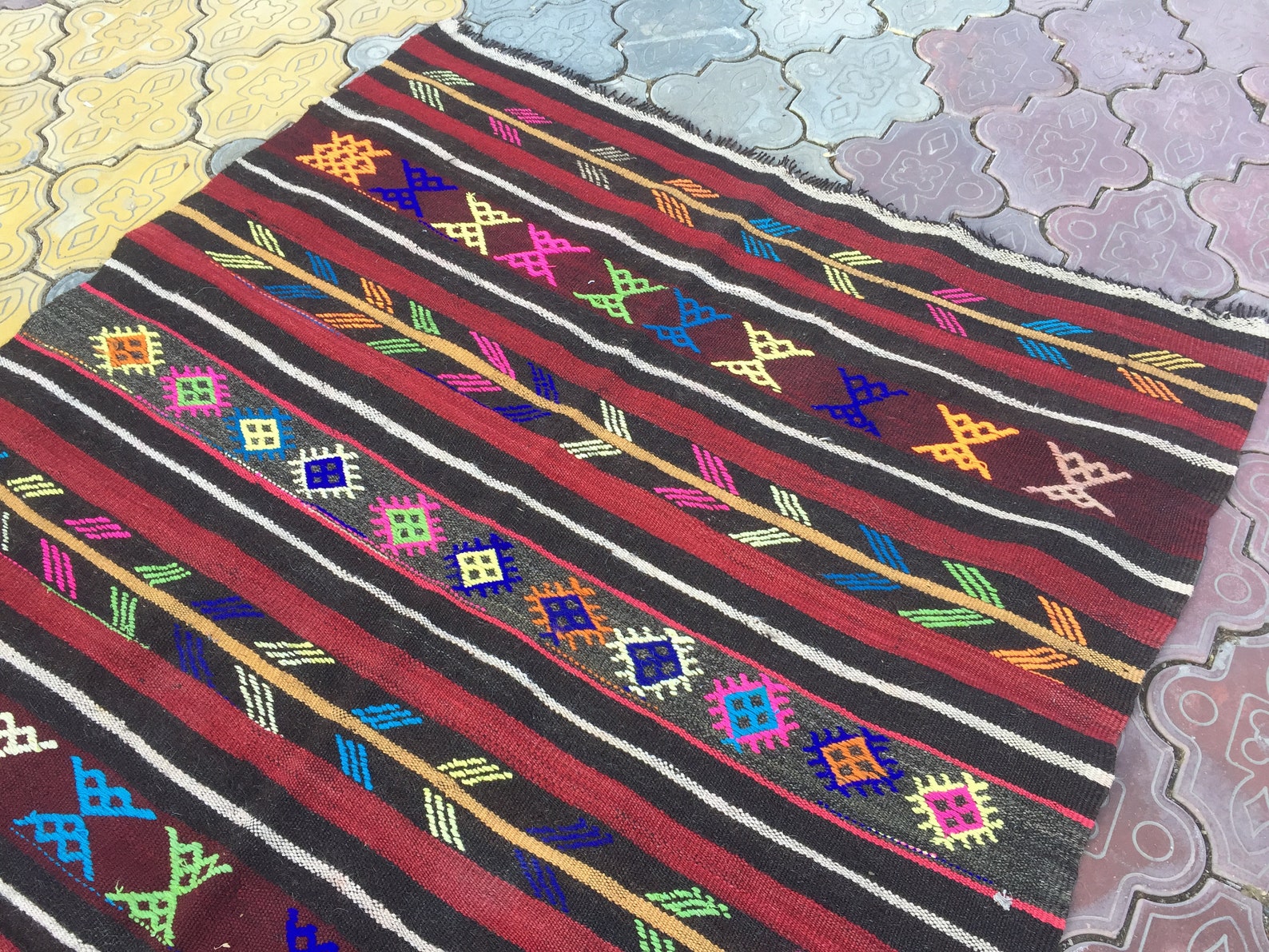 Turkish Kilim Rug Vintage Rug Kitchen Kilim Rug Bohemian Kilim | Etsy