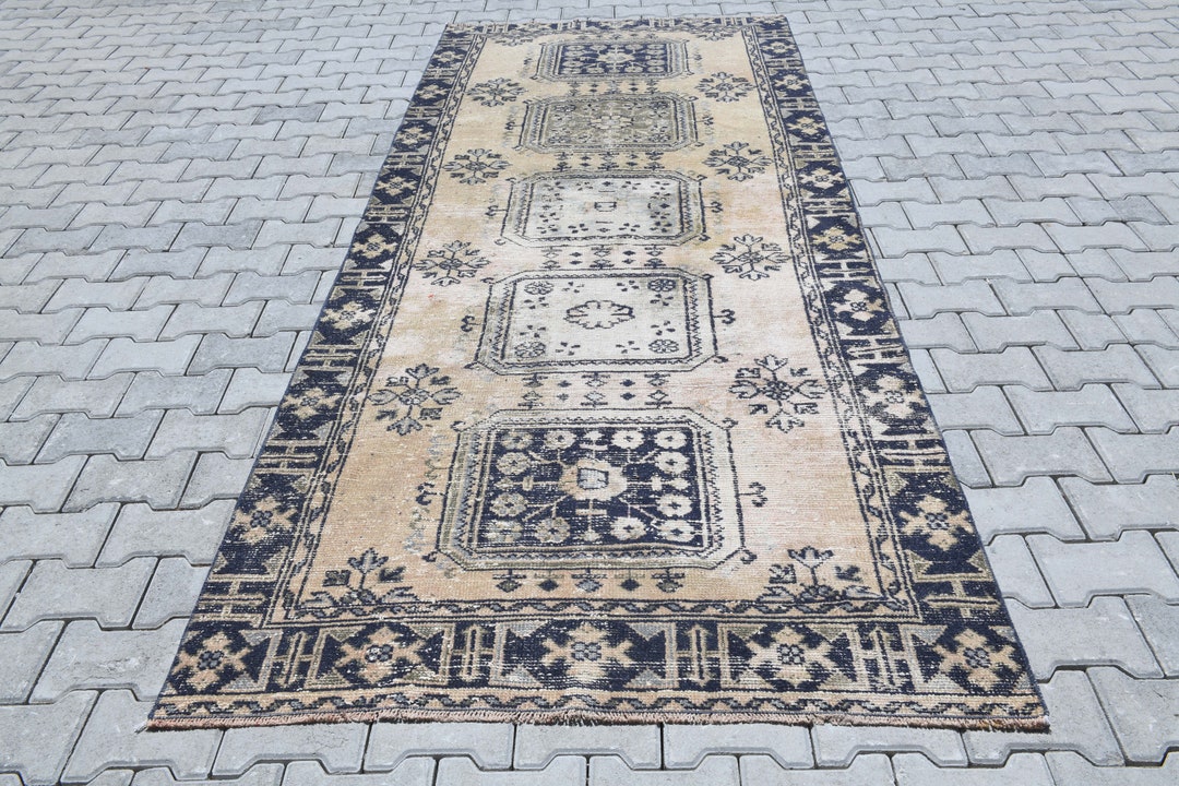 Handmade Runner Rug,oushak Rug,4x11 Rug,neutral Runner Rug,4x11 Turkish ...
