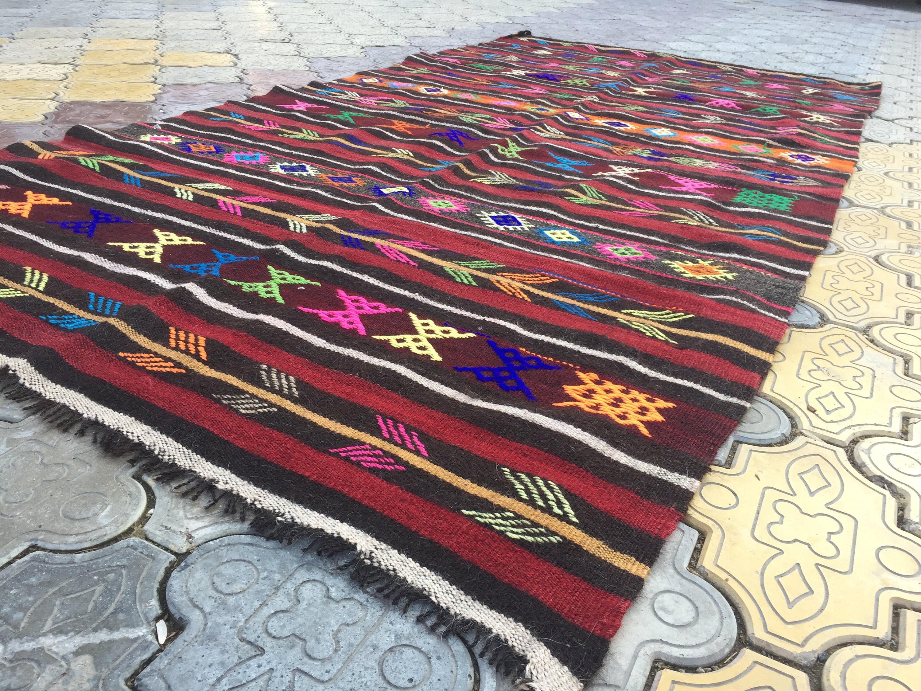 Turkish Kilim Rug Vintage Rug Kitchen Kilim Rug Bohemian Kilim | Etsy