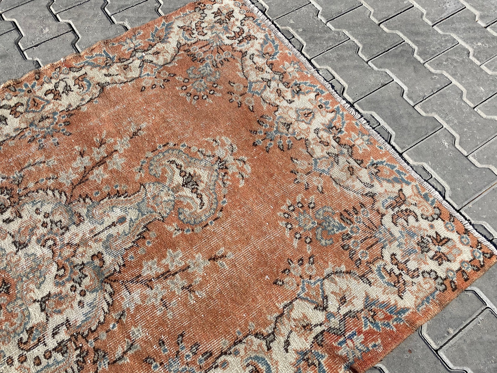 Turkish Room Rug Pale Orange Bohemian Rug 3.7 x 6.7 Feet | Etsy