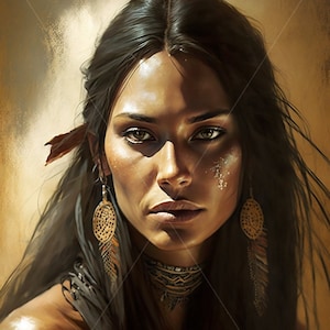 Muskogee Creek Native American Woman - Digital Download - AI Art Print ...