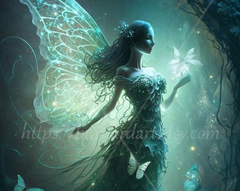 Dark Fairy Digital Download Gothic Fantasy AI Art Print Printable Image Stock Photo PNG - Etsy
