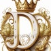 Digital Download - Letter D Crown on Whitish Background Alphabet ...