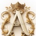 Digital Download - Letter A Crown on Whitish Background Alphabet ...