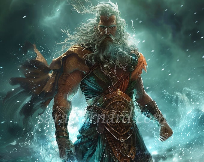 Kronos Digital Download Cronus Saturn Mythology Astrology AI Art Print ...