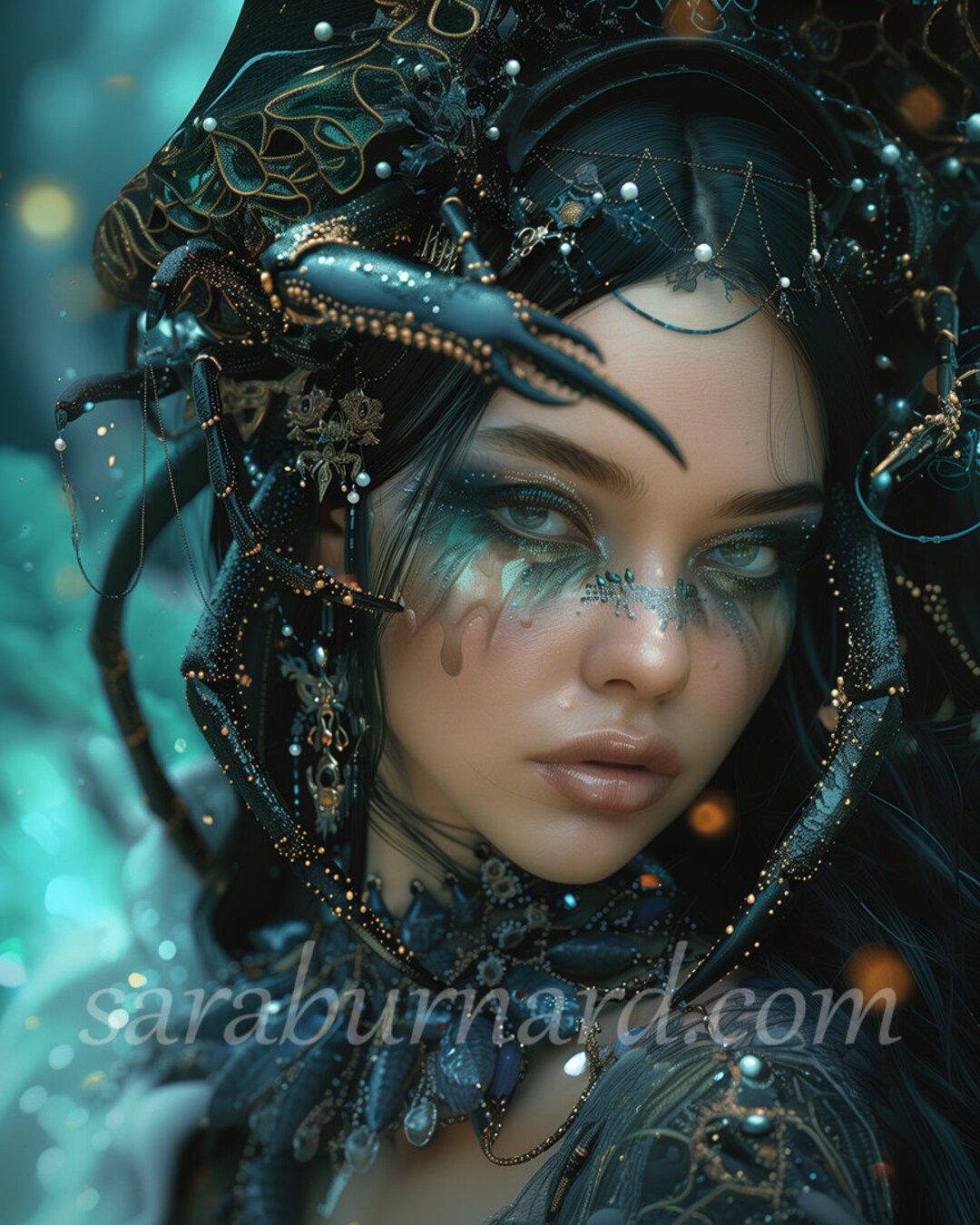 Scorpio Zodiac Woman Digital Download - Astrology Star Signs - AI Art ...