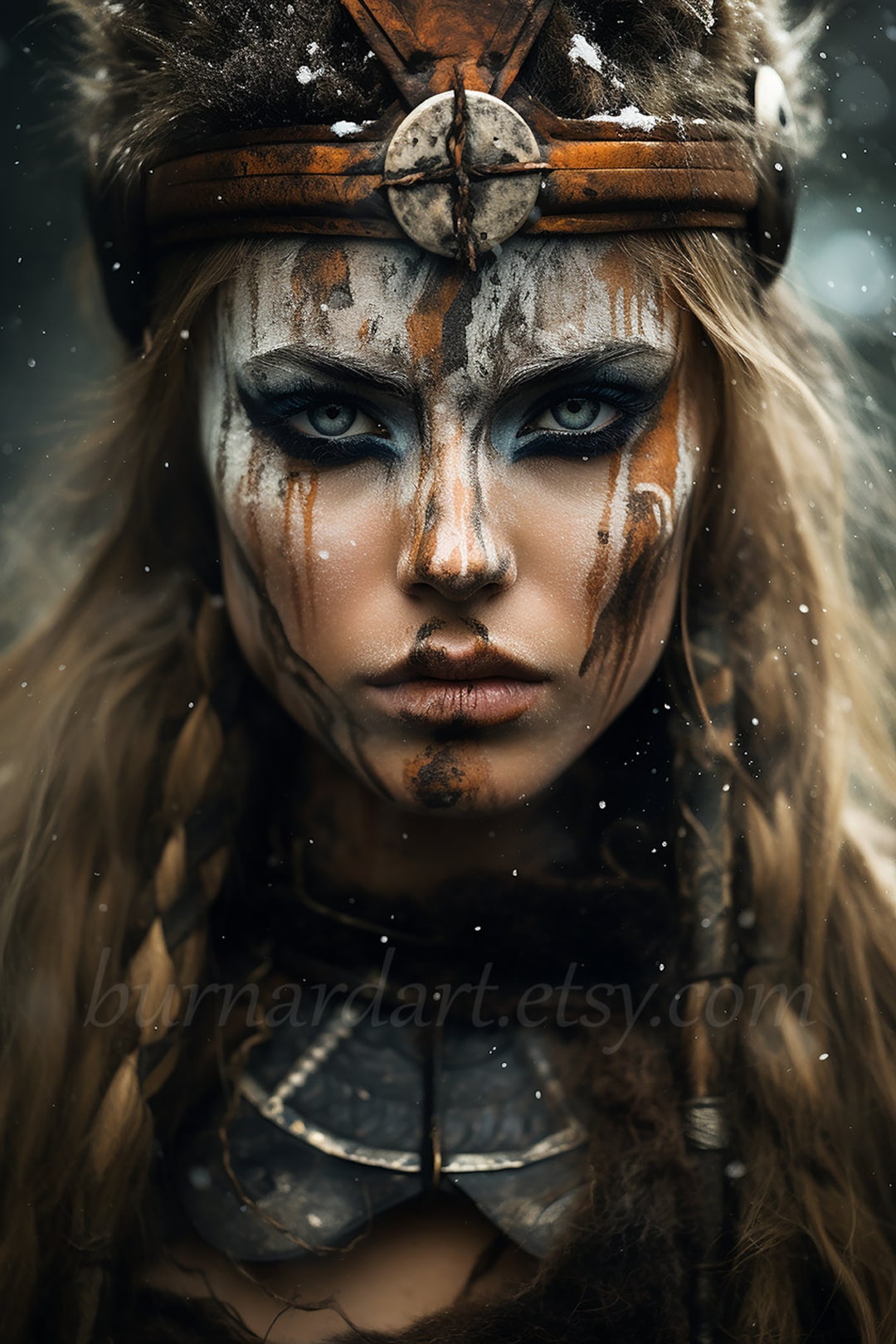 Viking Warrior Woman With War Paint Digital Download Scandinavian ...