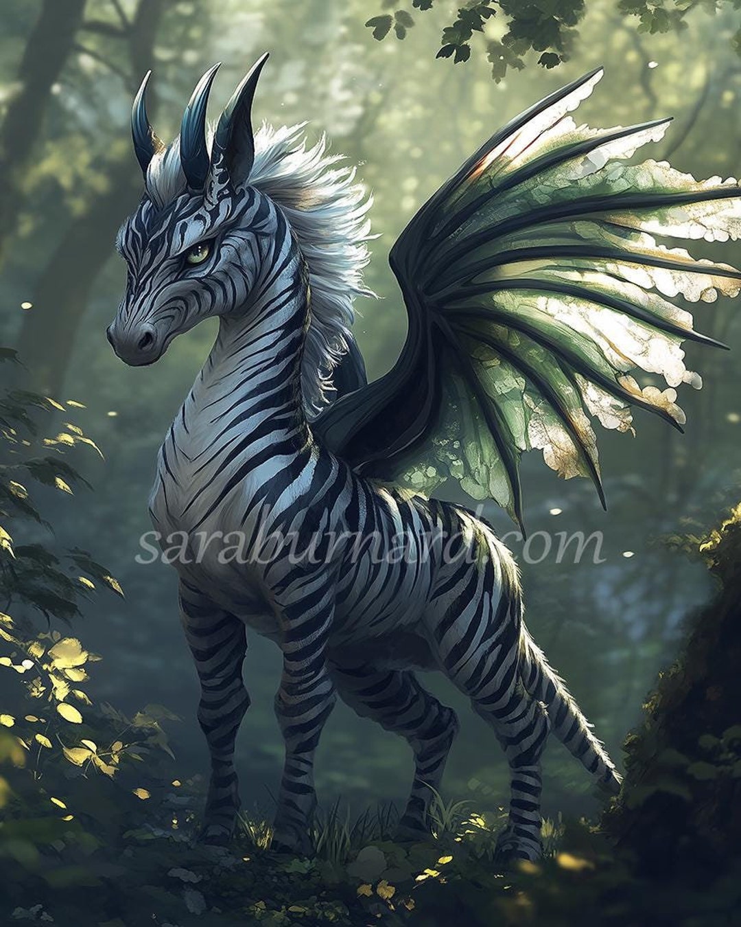 Zebra Dragon Digital Download - Winged Fictional Animal Creature ...