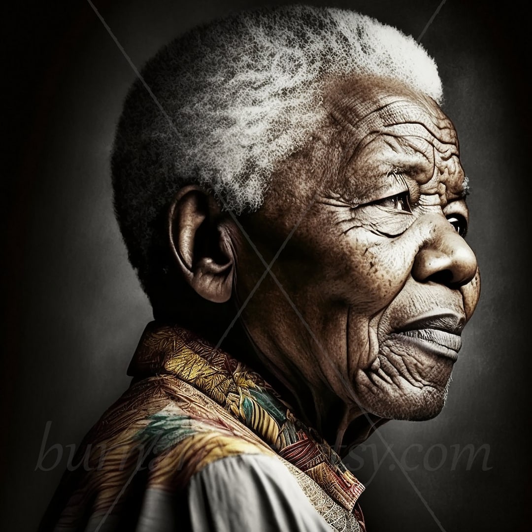 Digital Download - Nelson Mandela Portrait South Africa - AI Generated ...