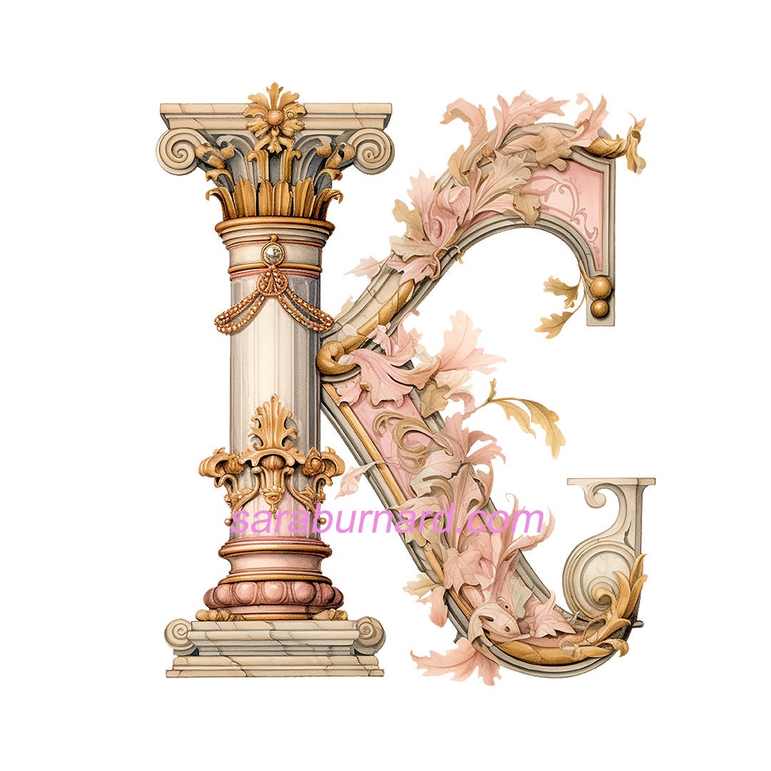 K Capital Letter Digital Download - Transparent Background PNG Pink ...