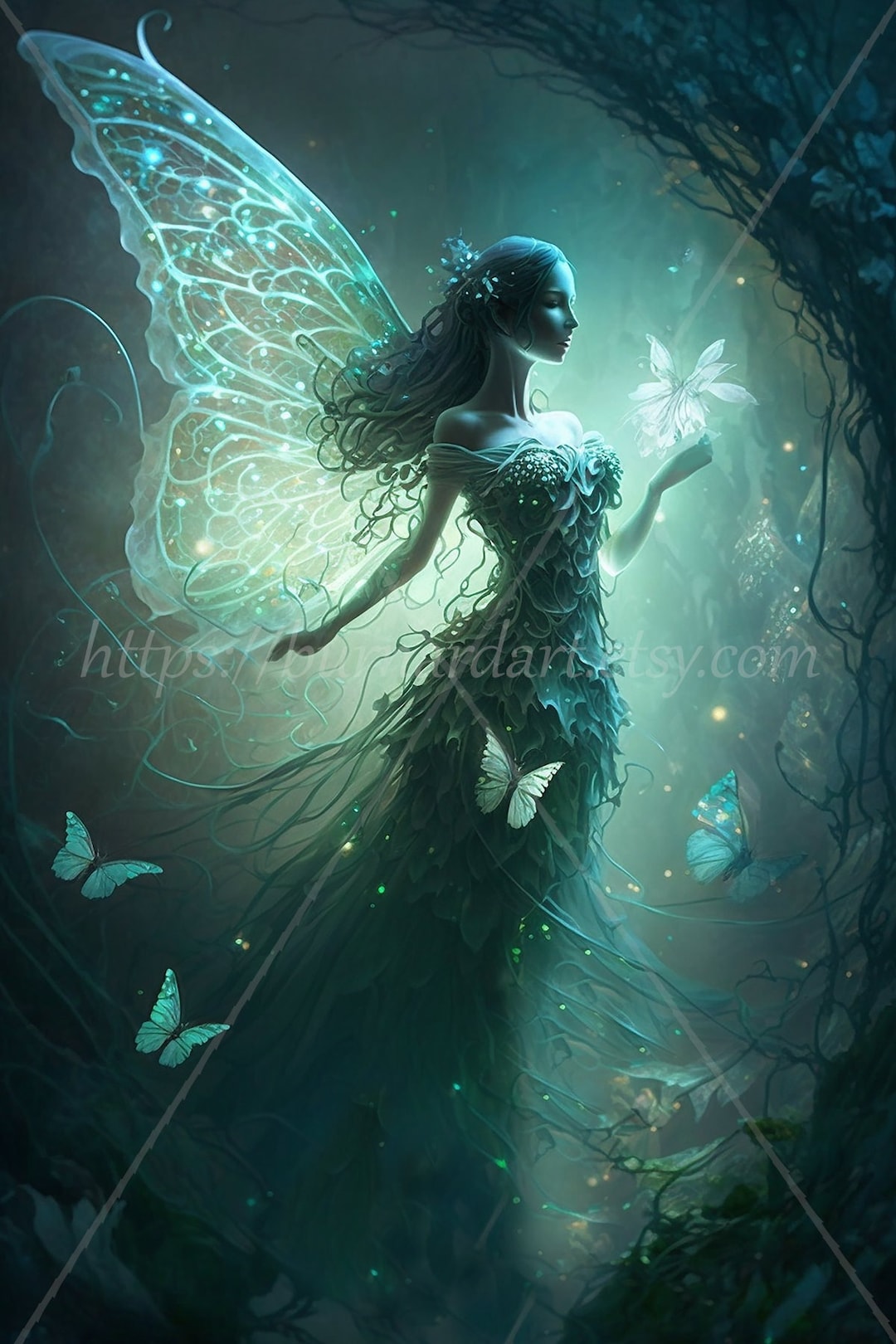 Fairy Digital Download - Enchanted Angelic Fantasy - AI Art Print Printable Image Stock Photo ...
