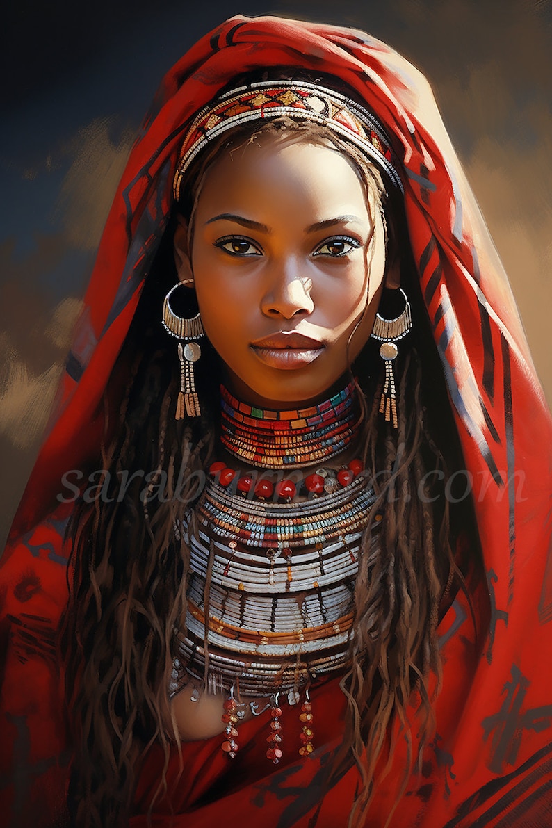 Digital Download Maasai Woman Nomadic Tribe Of East Africa Fantasy Art