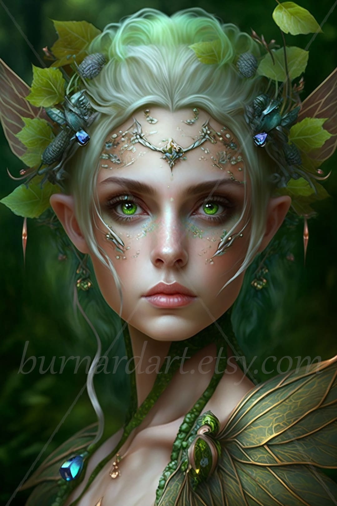 Forest Pixie Woman Digital Download - Pixies Fantasy - AI Art Print ...
