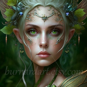 Forest Pixie Woman Digital Download - Pixies Fantasy - AI Art Print ...