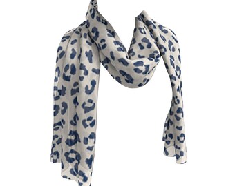 Navy Blue Leopard Fabric - Etsy