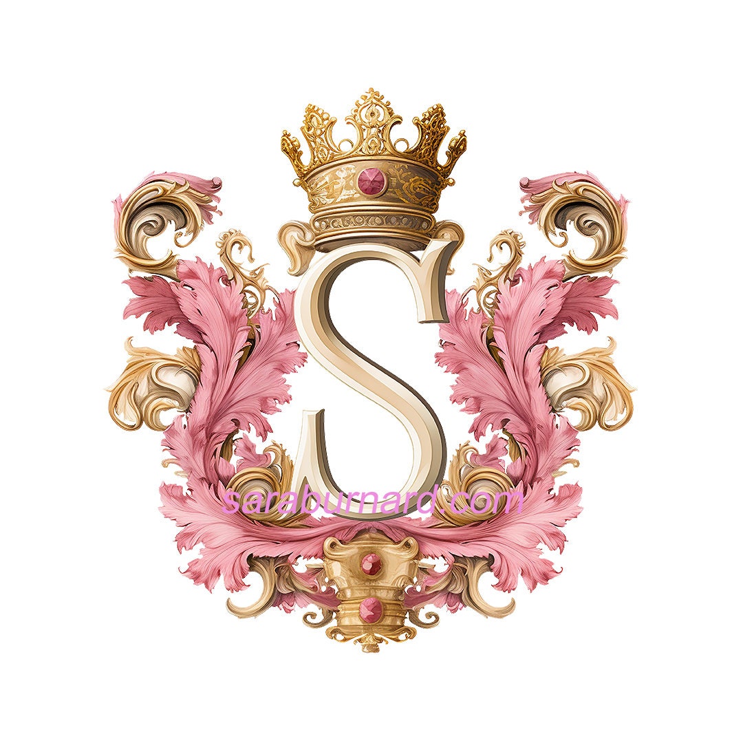 S Capital Letter Digital Download Transparent Background PNG Pink Gold ...