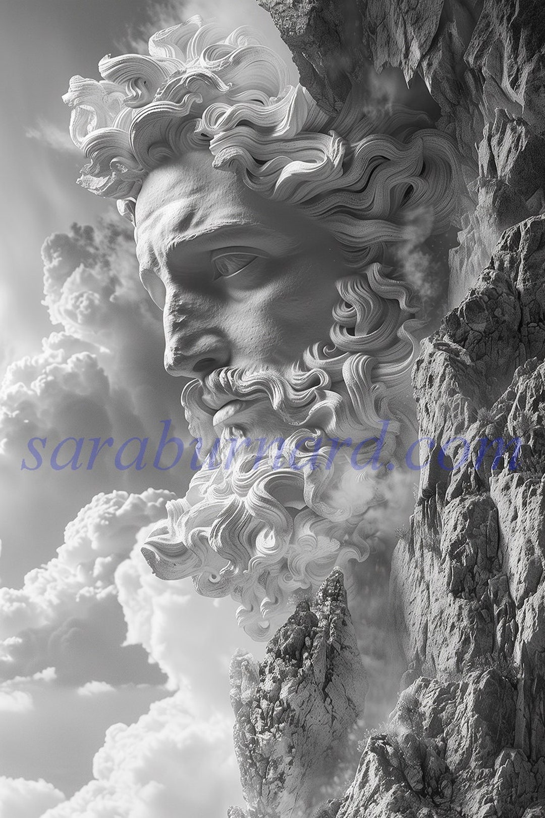 Atlas Digital Download A Titan Holding Up The Skies Mythology Ai Art