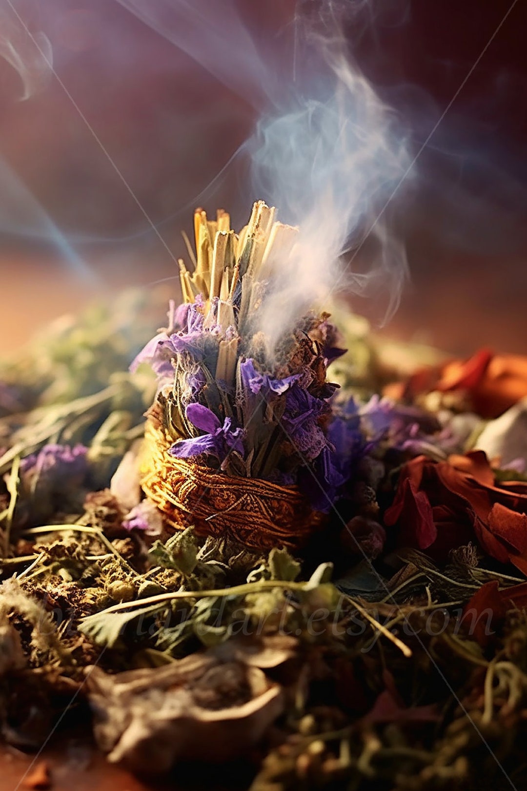 Digital Download - Spiritual Cleansing - Smudging Sage Herbs Flowers ...