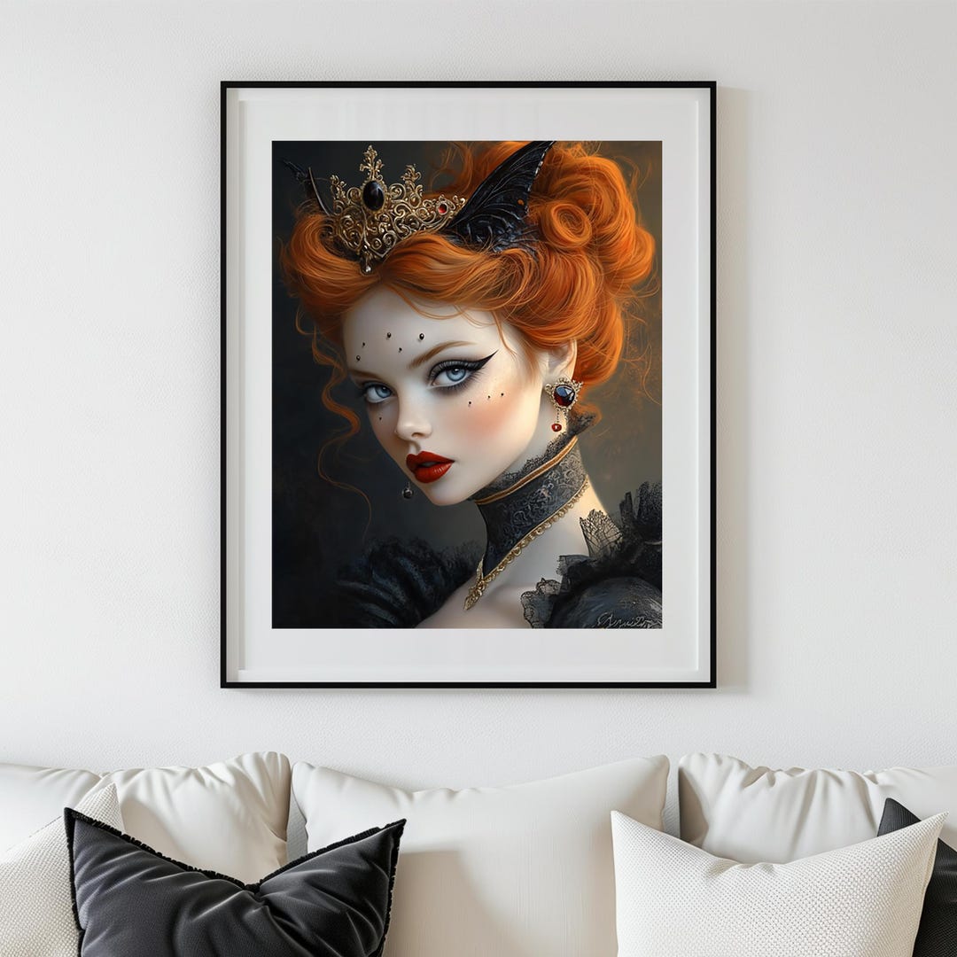 Gothic Cinderella - Digital Print Download - Dark Fantasy Portrait - AI ...