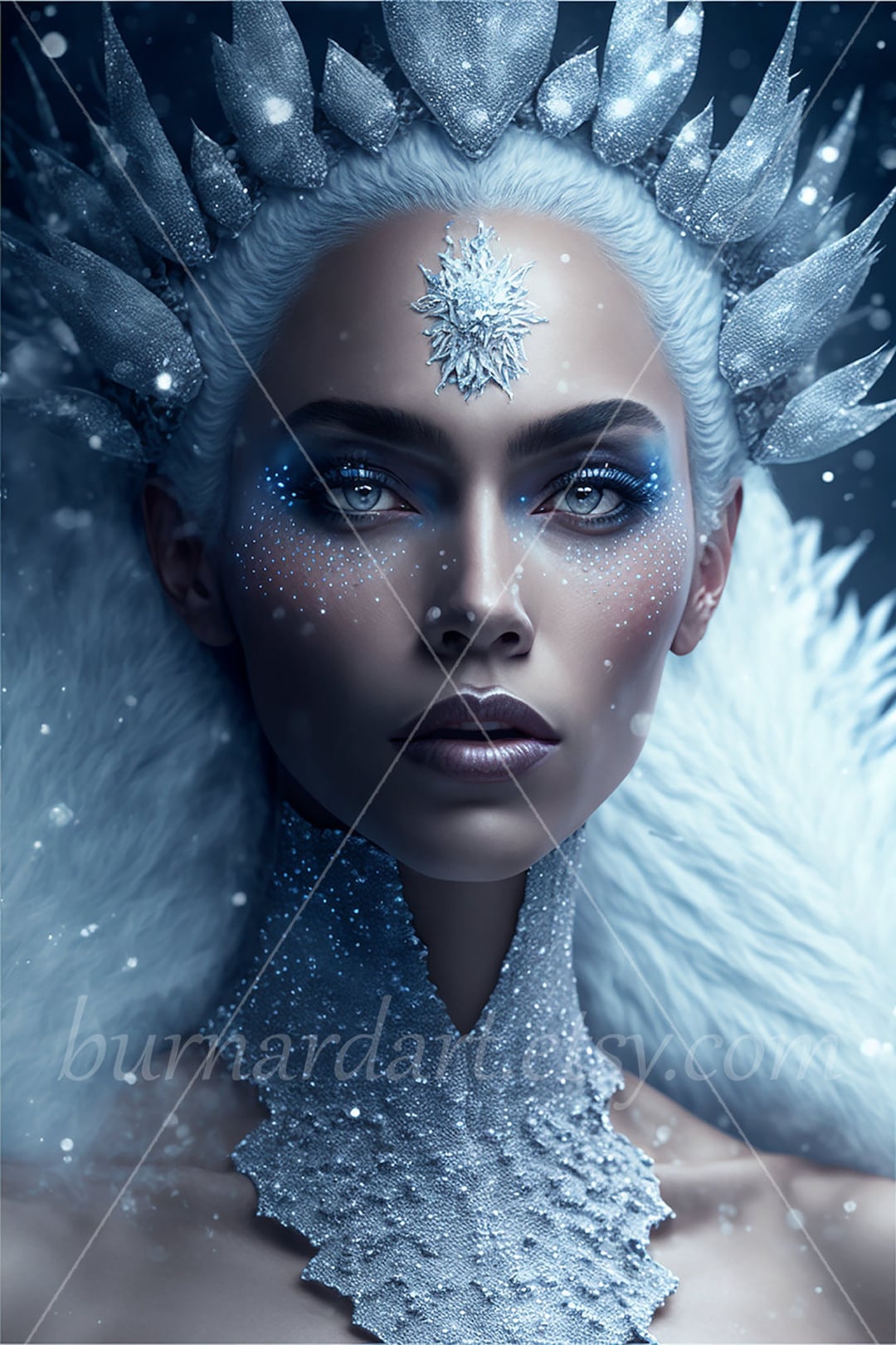 Digital Download Celestial Snow Queen AI Generated Art - Etsy