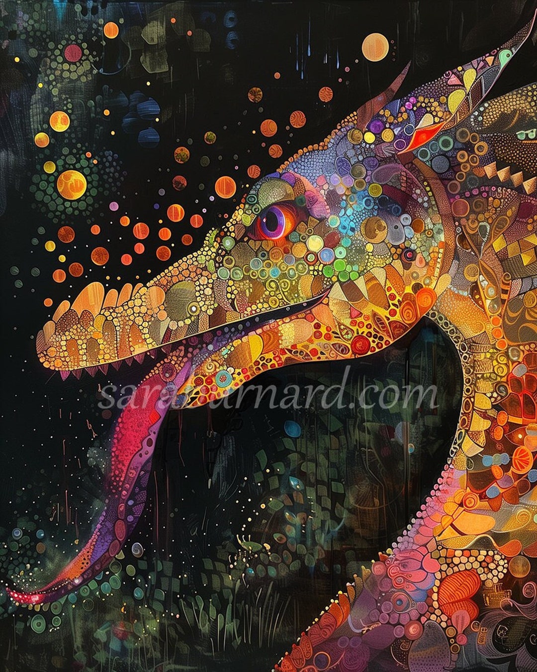Colorful Dragon Digital Download - Mythical Medieval Serpents Dragons ...