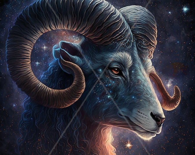 Aries Ram Digital Download Astrology Zodiac Star Sign Sun Moon Rising ...