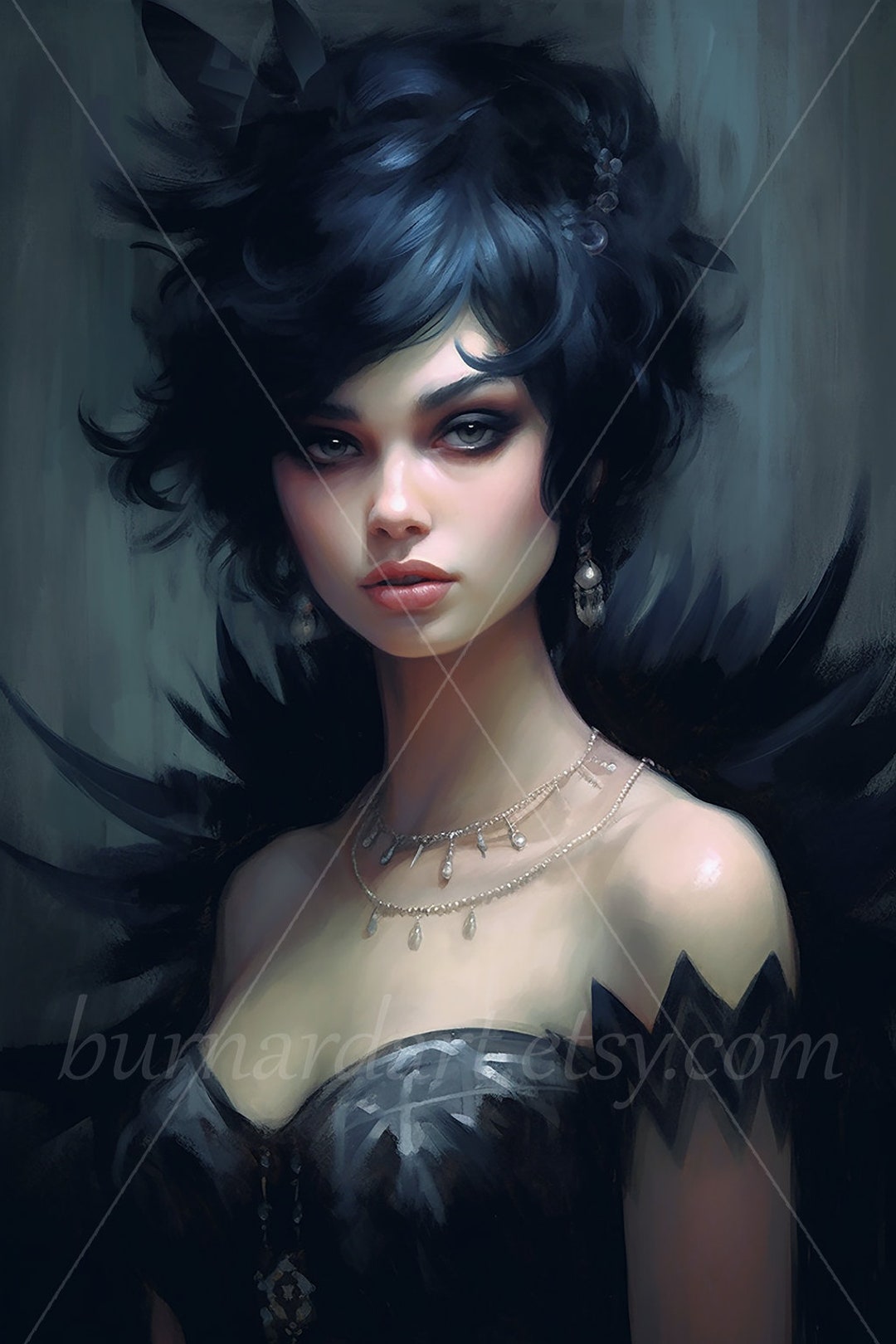 Dark Fairy Digital Download Gothic Fantasy AI Art Print Printable Image Stock Photo PNG - Etsy