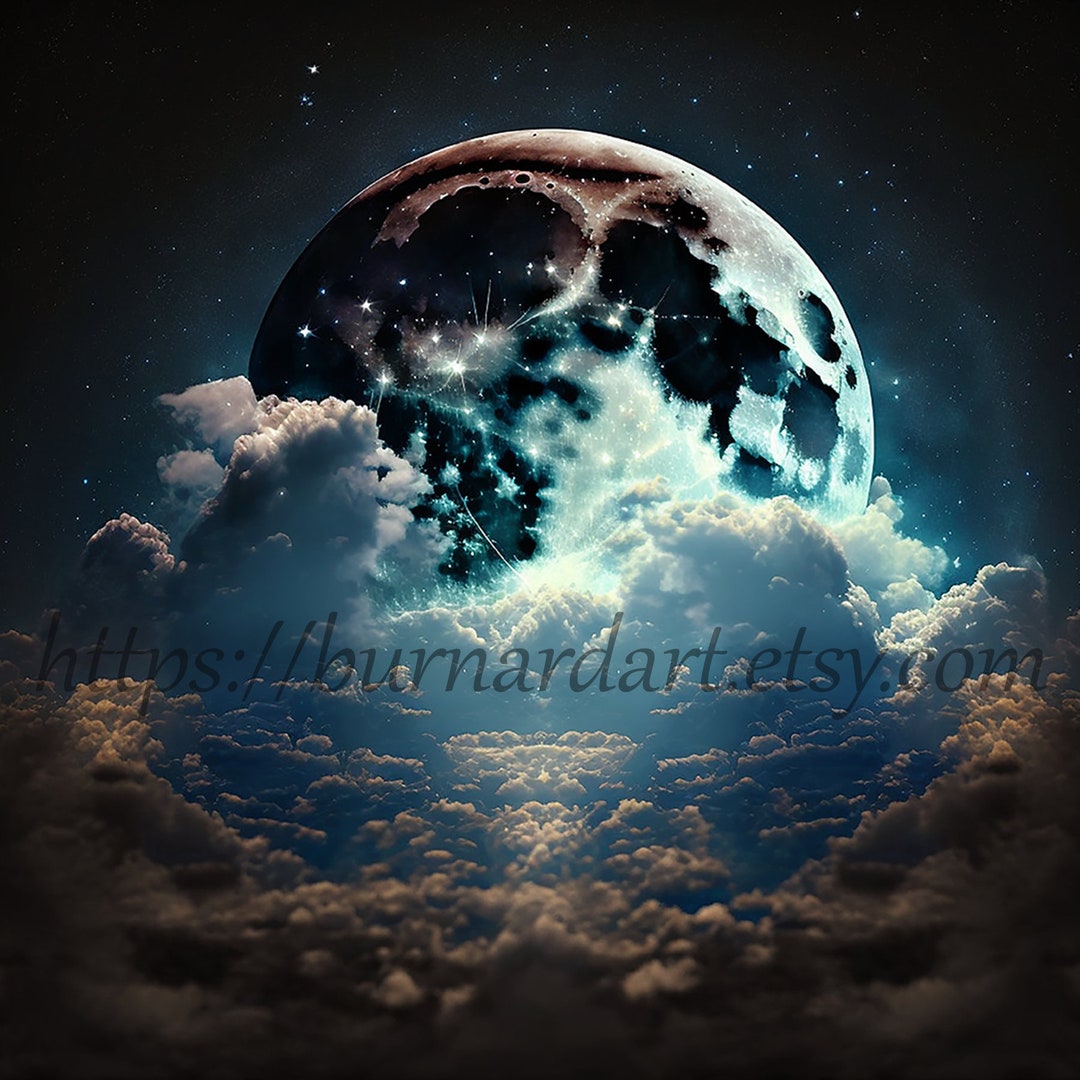 Moon Conjunct Midheaven Digital Download Astrology Zodiac Cancer AI Art ...