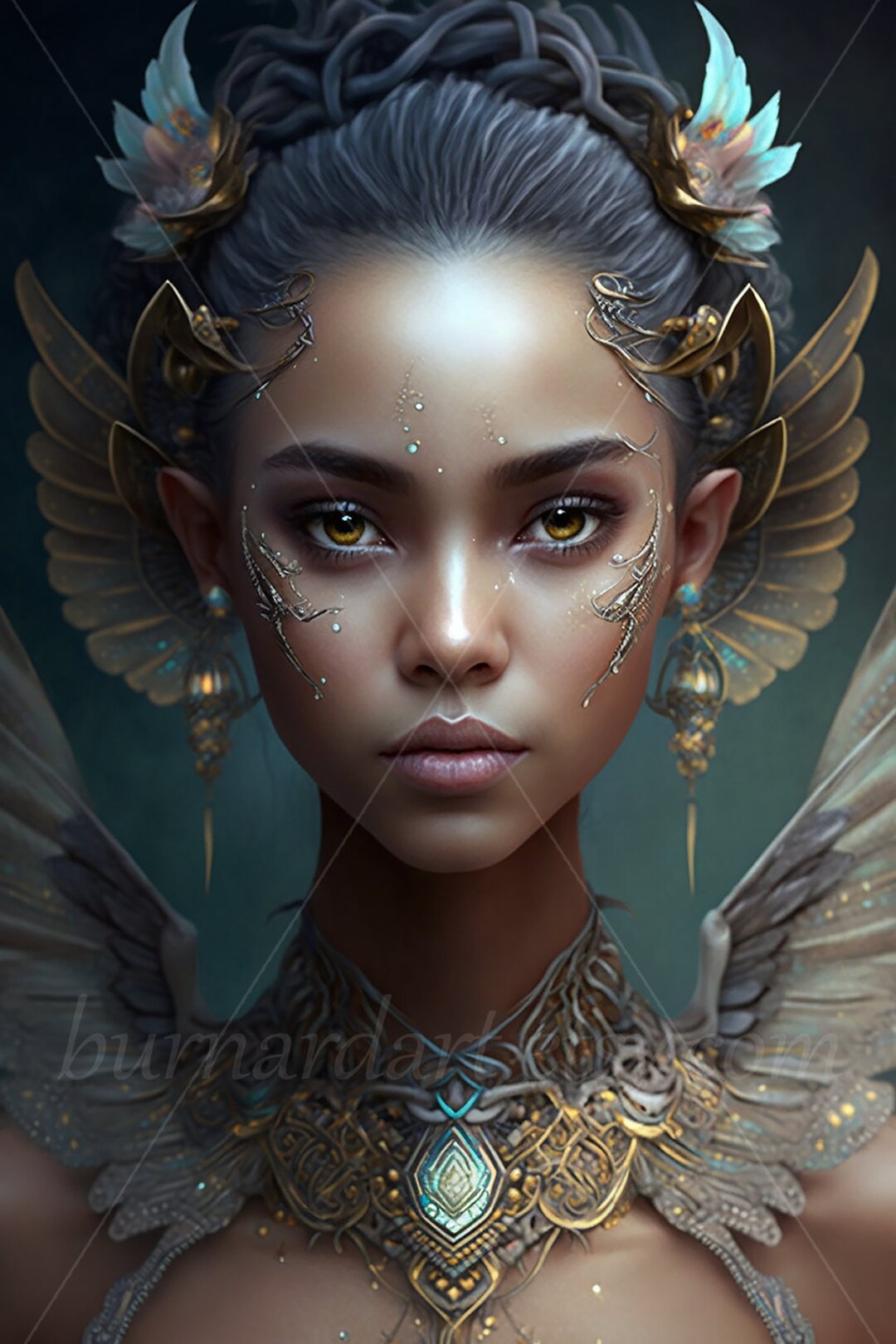 Gothic Pixie Girl Digital Download Dark Pixies Fantasy AI Art Print ...