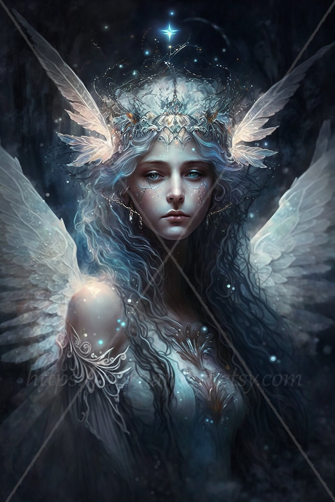 Fairy Digital Download Angelic Fantasy AI Art Print - Etsy
