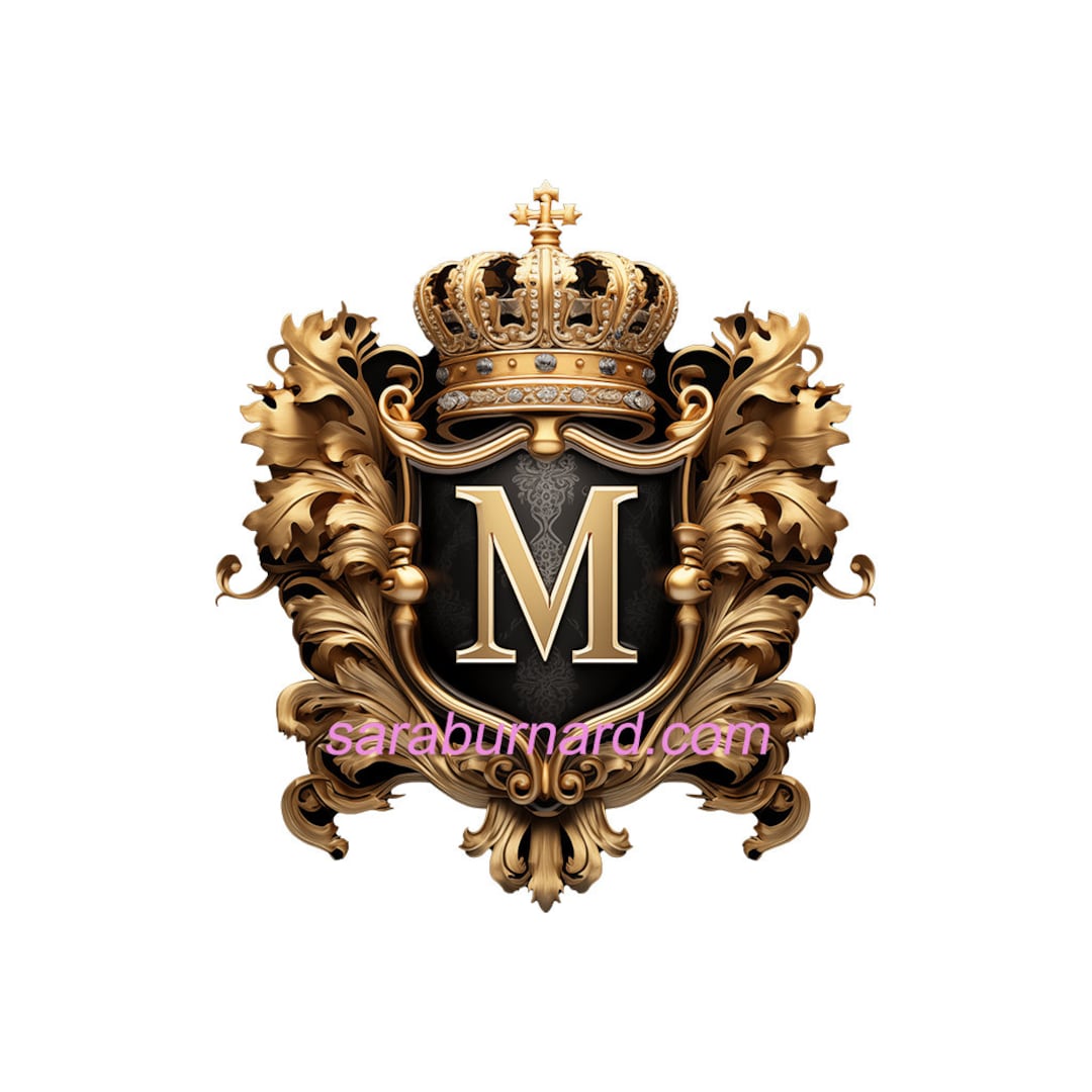 Letter M With Crown PNG & JPG Bundle of 4 Digital Downloads ...