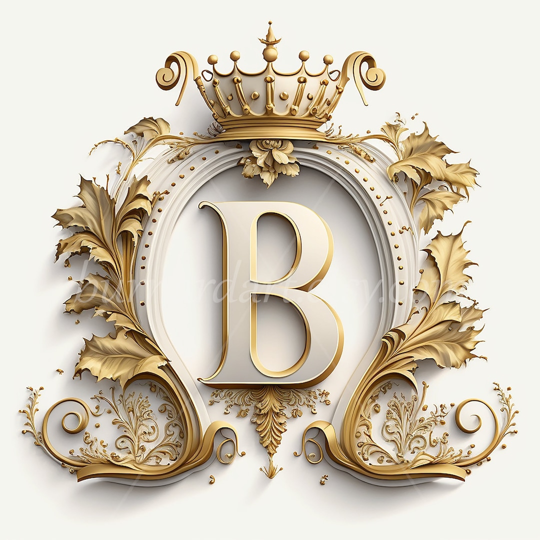 Digital Download - Letter B Crown on Whitish Background Alphabet ...